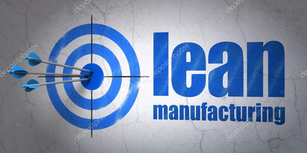 Industry concept: target and Lean Manufacturing on wall background ...