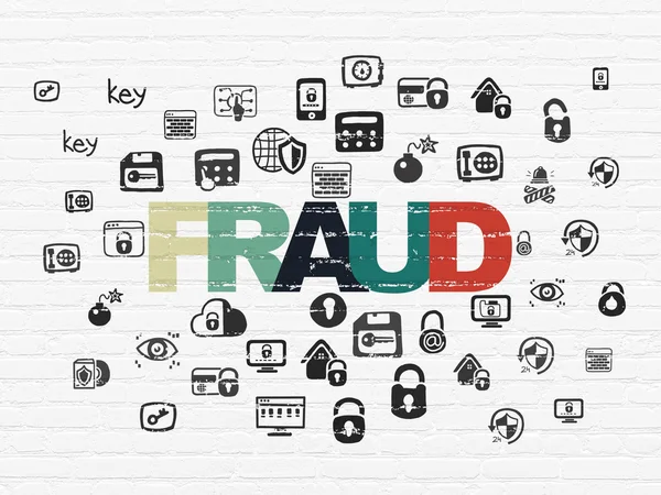 Safety concept: Fraud on wall background - Stock Image - Everypixel