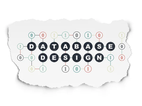 Software concept: Database Design on Torn Paper background - Stock ...