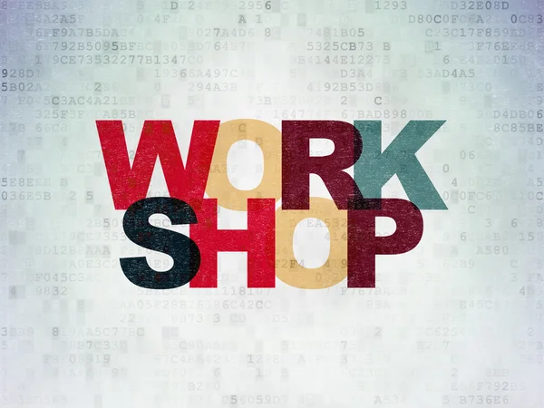 Studying concept: Workshop on Digital Data Paper background - Stock ...