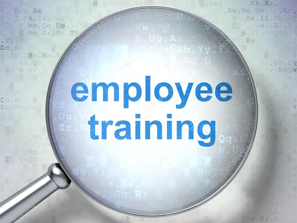 Learning concept: Employee Training with optical glass Stock Photo by ...