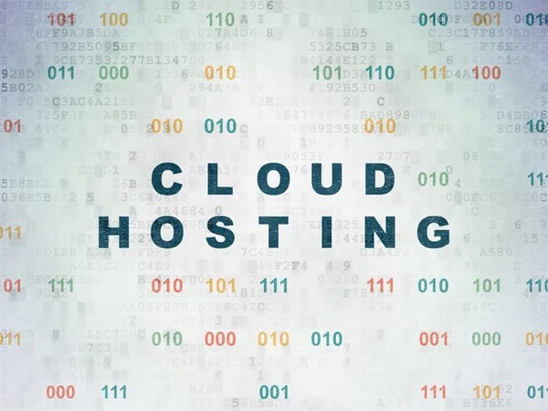 Cloud computing concept: Cloud Hosting on Digital Data Paper background ...