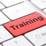 Education concept: Training on computer keyboard background Stock Photo ...