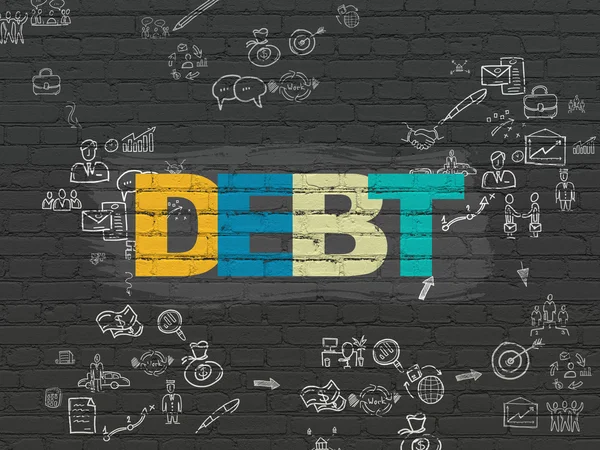 Business concept: Debt on wall background - Stock Image - Everypixel