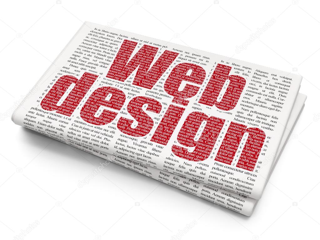 Web design concept: Web Design on Newspaper background — Stock Photo ...