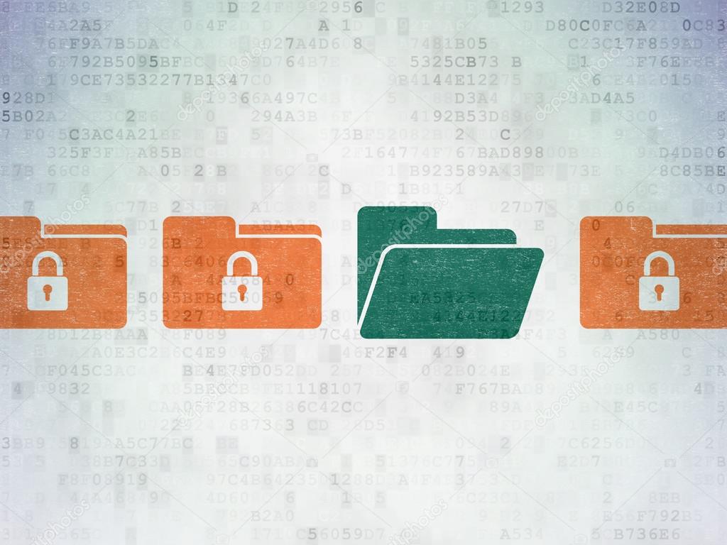 Security concept: folder icon on Digital Paper background ⬇ Stock Photo ...