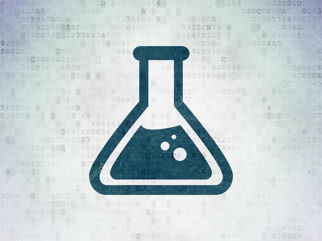 Science concept: Flask on Digital Paper background — Stock Photo ...