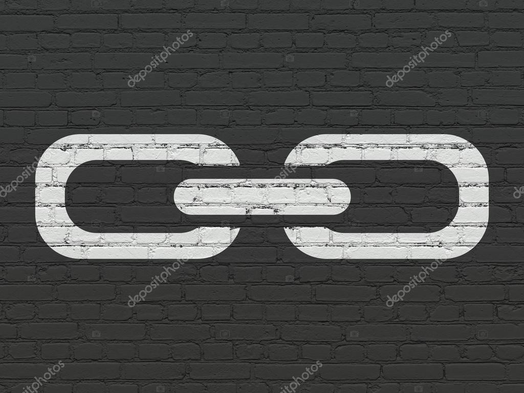Web design concept: Link on wall background — Stock Photo © maxkabakov ...