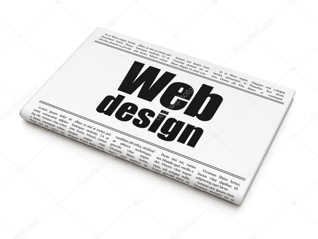 Web design concept: newspaper headline Web Design — Stock Photo ...
