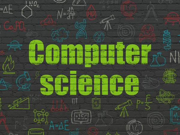 Science concept: Computer Science on wall background - Stock Image ...
