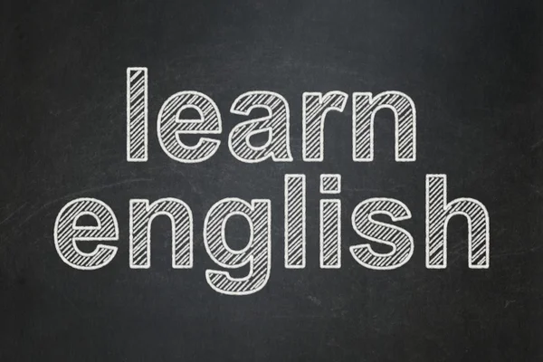 Studying concept: Learn English on chalkboard background - Stock Image ...