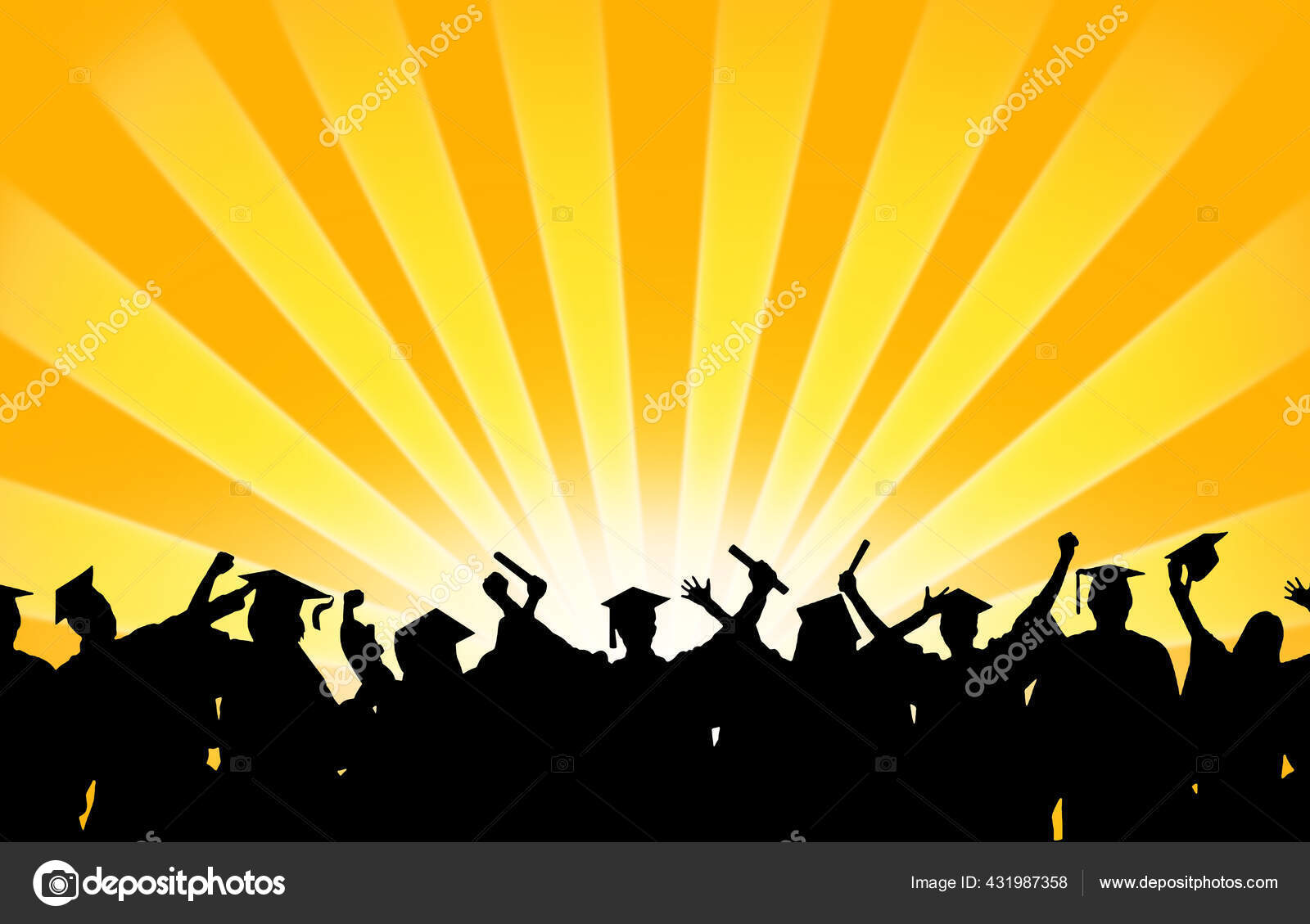 Graduation Celebration University Students Background Stock Photo by ...