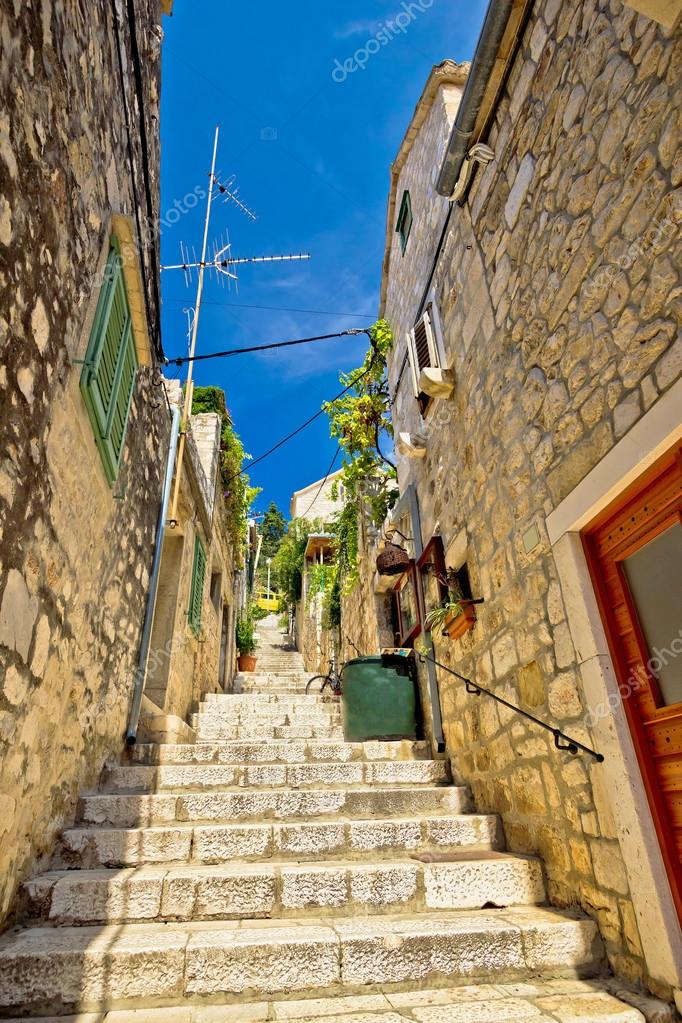 Hvar old stone street view Stock Photo by ©xbrchx 53319369