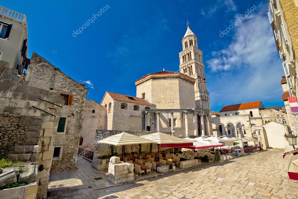 Old Split roman ruins and cathedral — Stock Photo © xbrchx #65447915