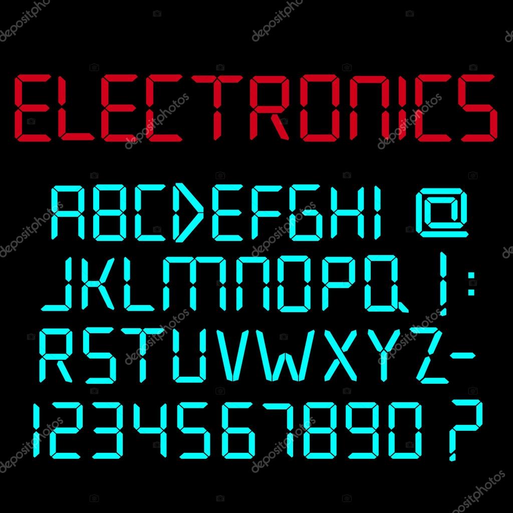 Digital alphabet with numbers Stock Vector Image by ©A-R-T-U-R #108716136