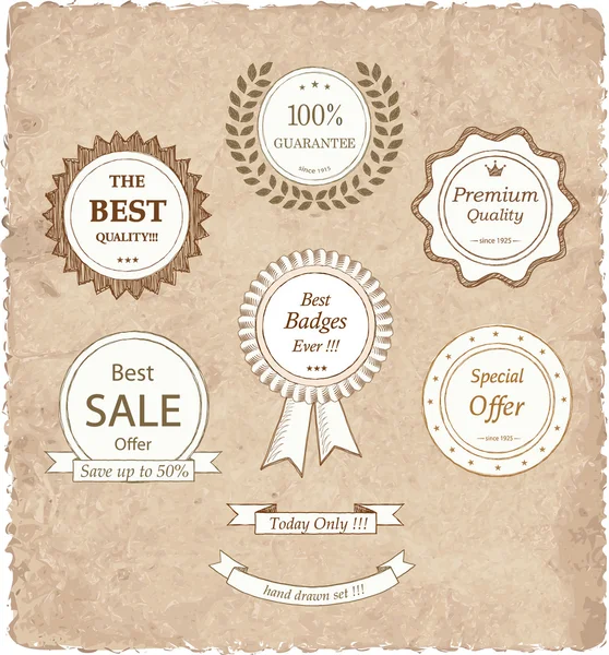 Set of hand drawn badges Stock Vector by ©nataliashein 56715181