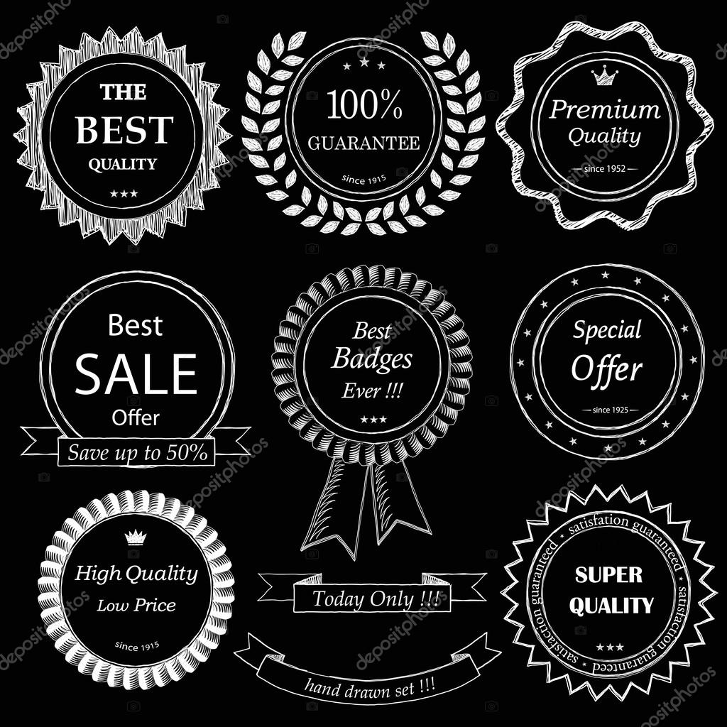 Set of hand drawn badges Stock Vector by ©nataliashein 56715181