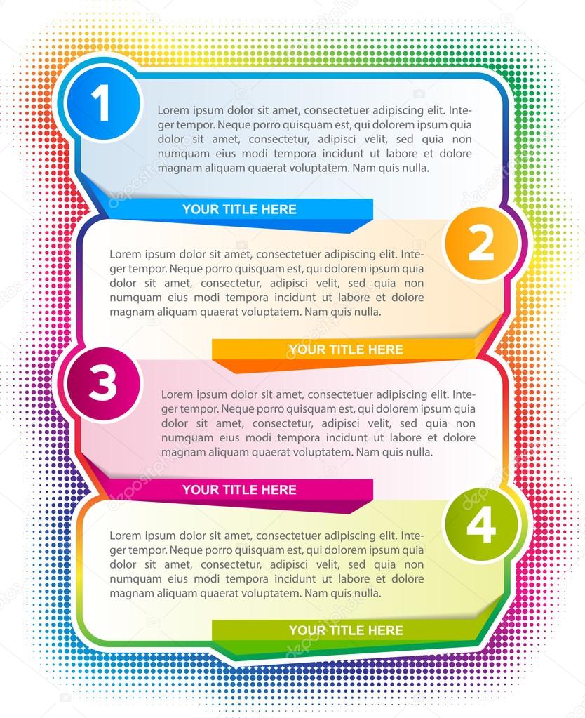 Vector four steps background with a color spectrum Stock Vector Image ...