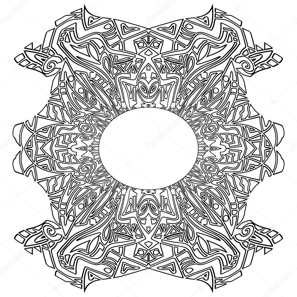Aztec Tribal coloring frame zentangle Stock Photo by ©Nuarevik 75322271