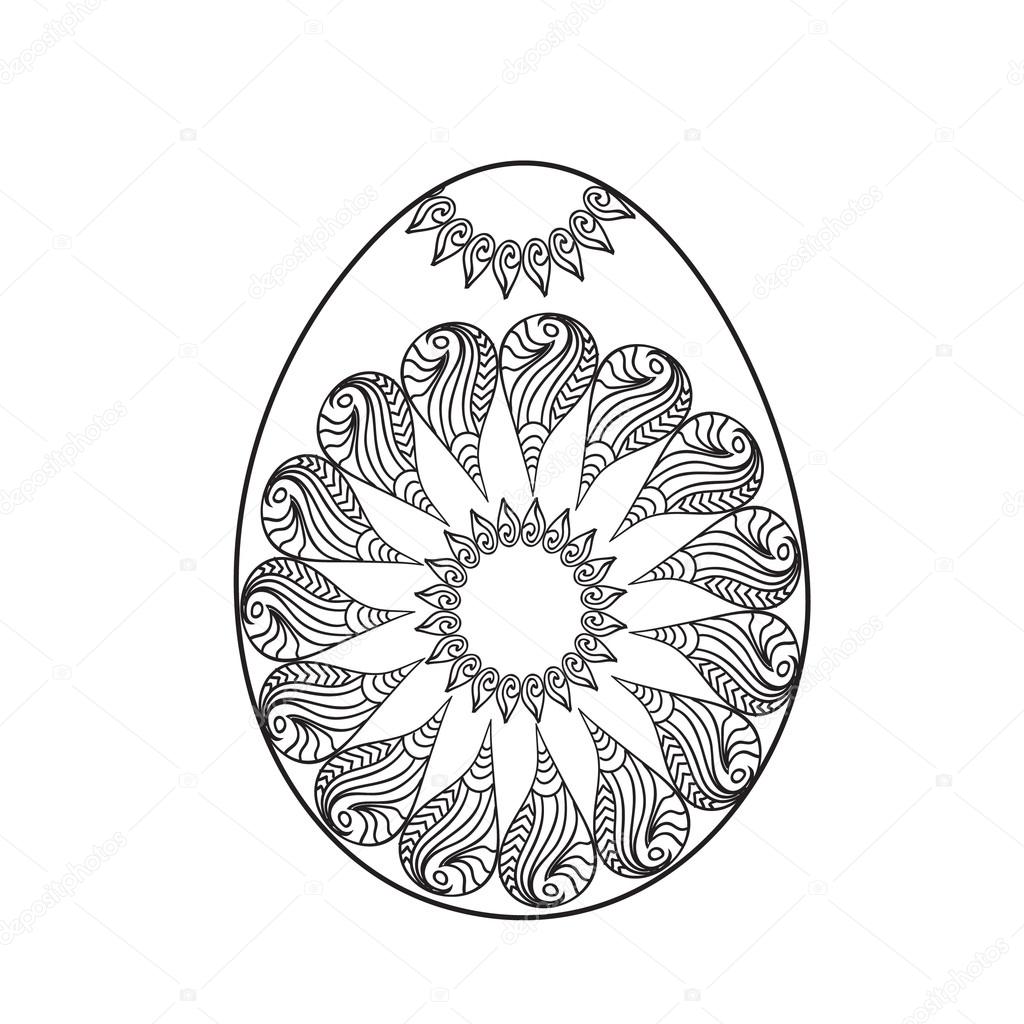 Easter egg coloring page with sun symbol — Stock Photo © Nuarevik #98552026