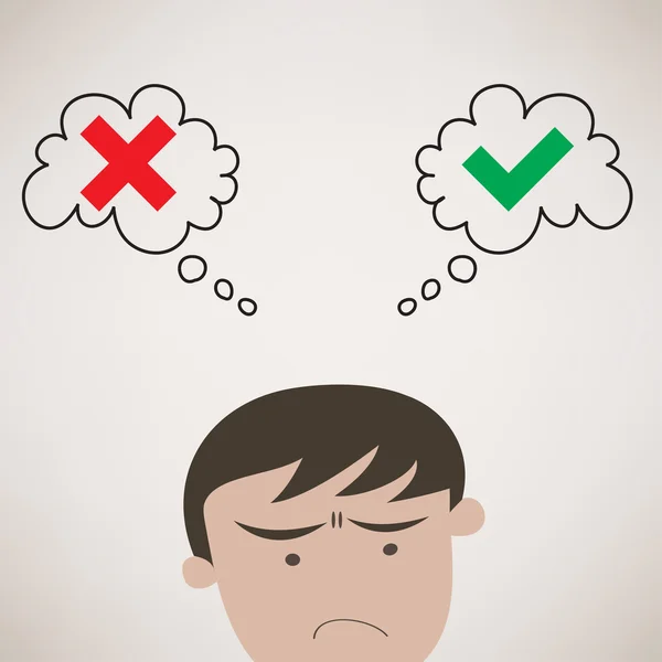 Businessman Thinking Right and Wrong — Stock Vector © 89studio #30892495