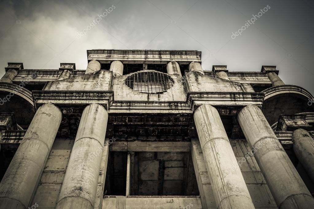 Abandoned building can use horror movie scene background, low an Stock ...