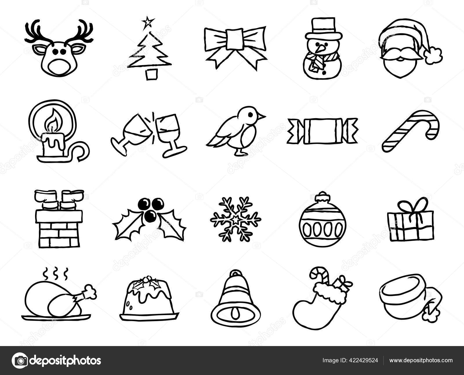Christmas Hand Drawn Icon Set Stock Vector by ©Krisdog 422429524