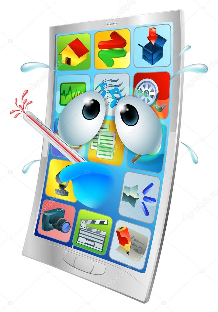 Broken Cell Phone Cartoon