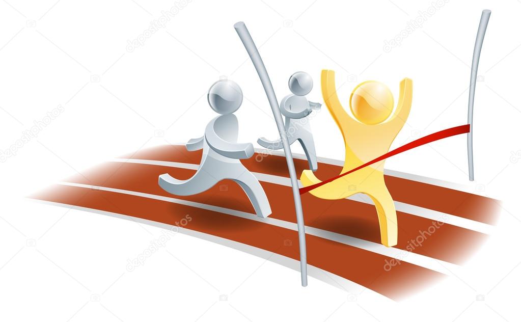 Gold person winning the race Stock Vector Image by ©Krisdog #77839974