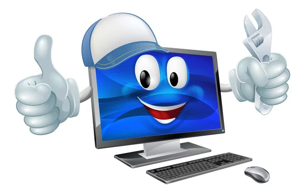 Desktop computer mascot Stock Vector Image by ©Krisdog #13644508