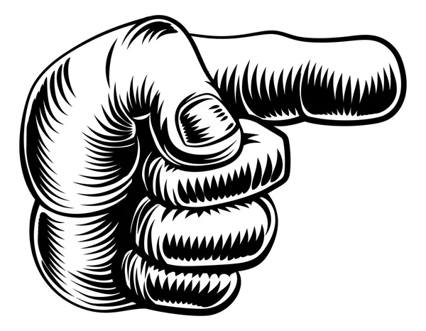 Vintage kézzel rajzolt kéz mutató bal — Stock Vektor © MSSA #52537975