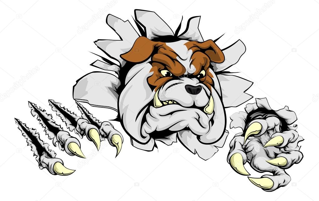 Bulldog ripping through background Stock Vector Image by ©Krisdog #89344628