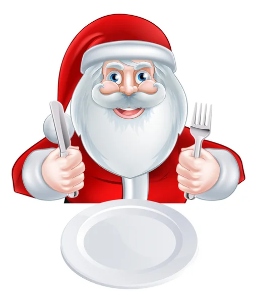 Santa Eating Christmas Dinner Food — Stock Vector © Krisdog #35838101