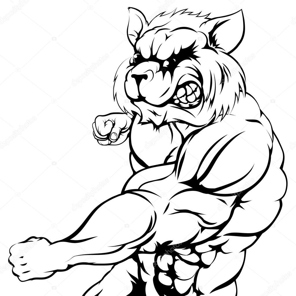 Raccoon mascot fighting Stock Vector by ©Krisdog 99921724