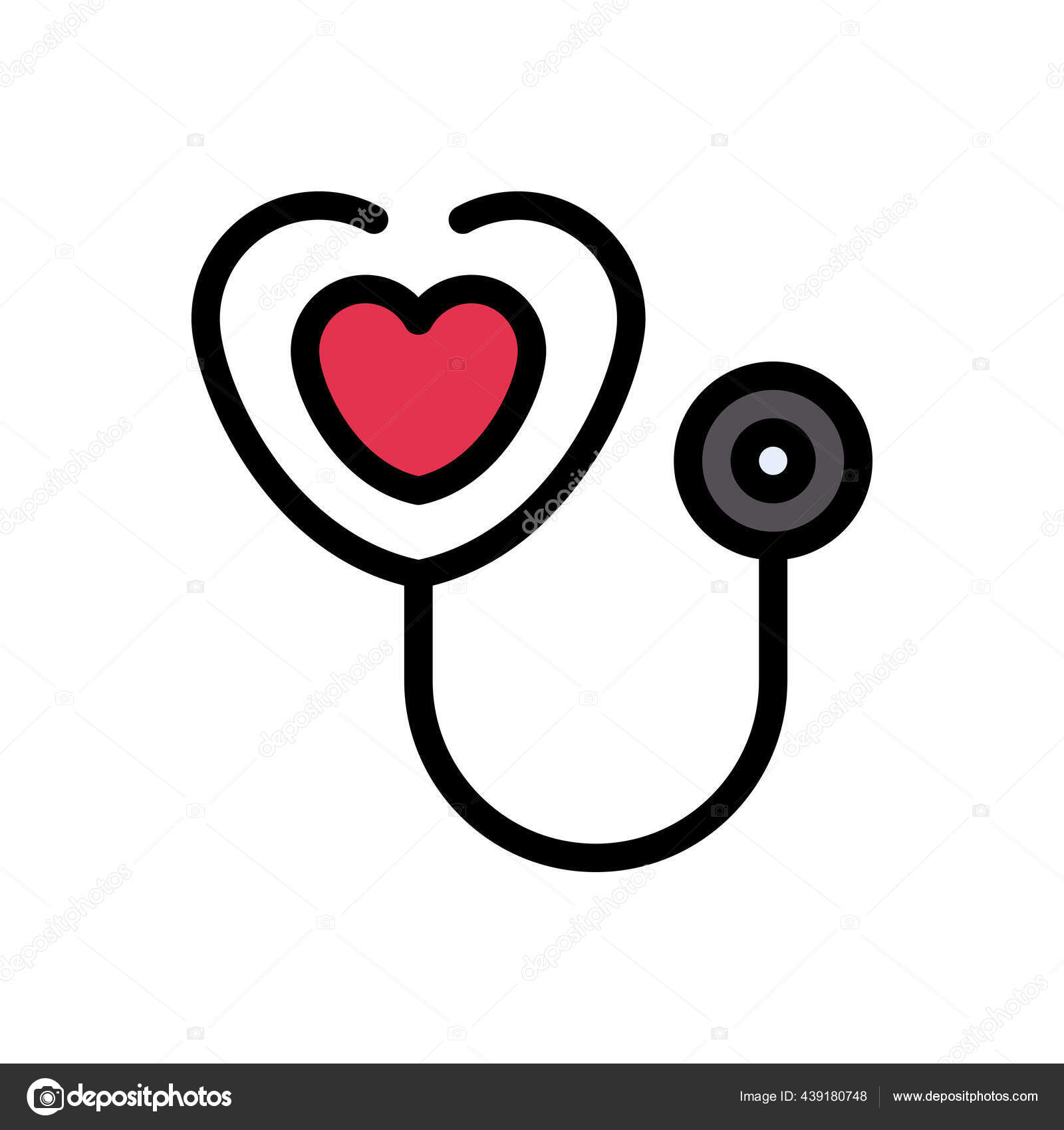 Stethoscope Icon Flat