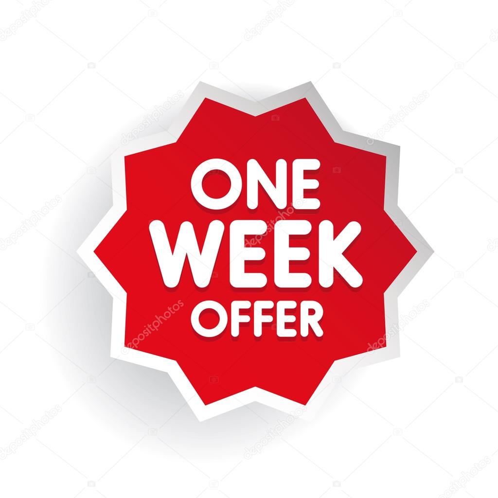 One week offer label red — Stock Vector © Grounder #111956864