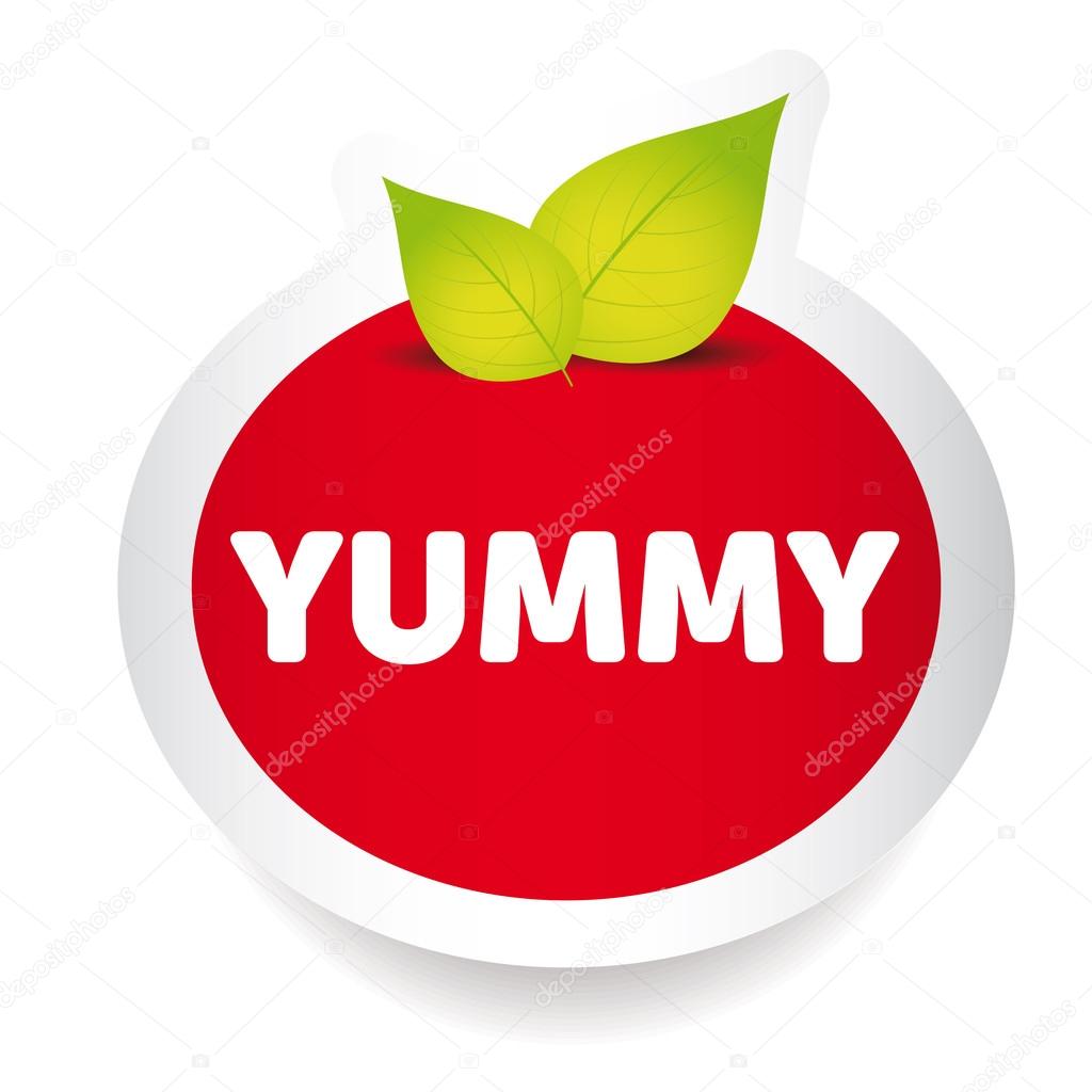 Yummy food label vector Stock Illustration by ©Grounder #120377482
