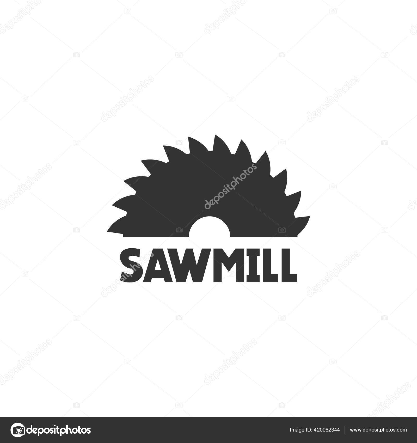 Sawmill Icon Milling Cutter Symbol Vector Isolated White Stock Vector ...