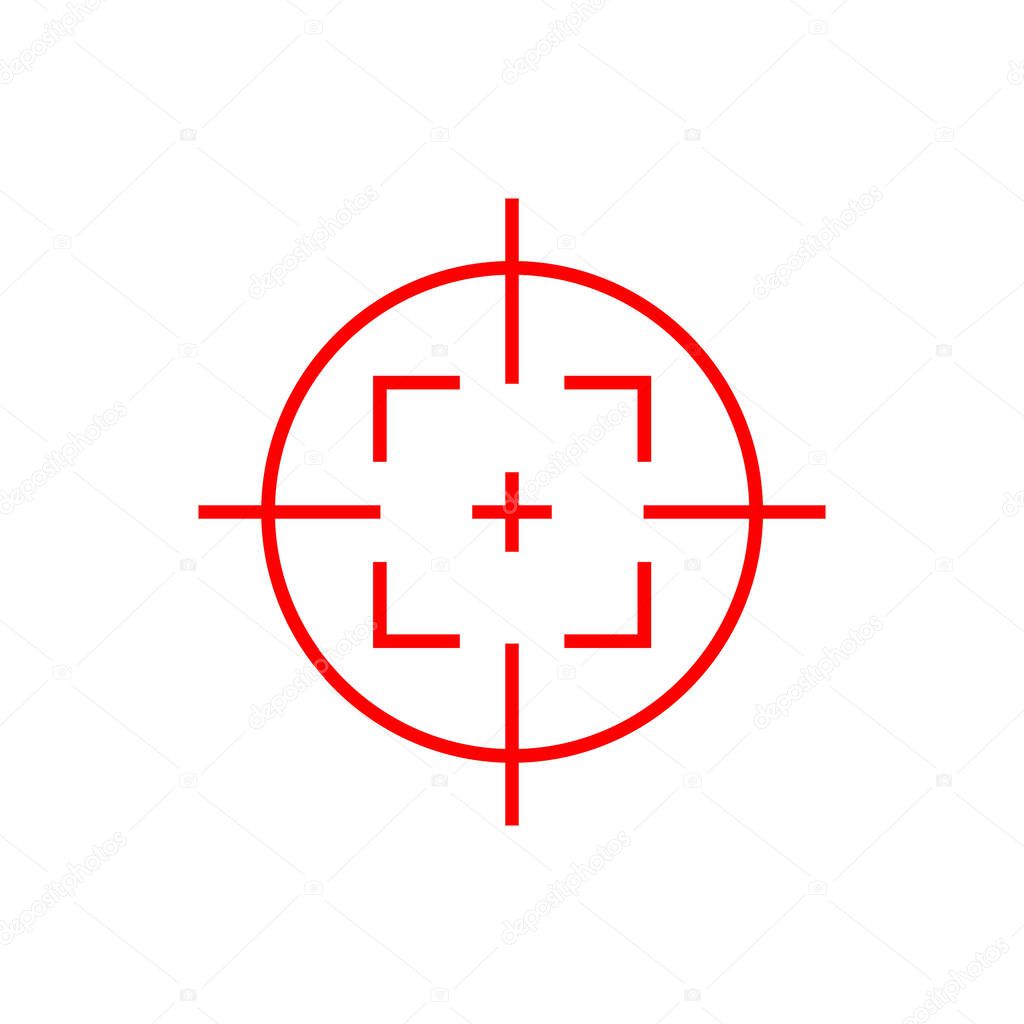 Icono de la cruz. Símbolo blanco rojo. Señal de mira de francotirador ...
