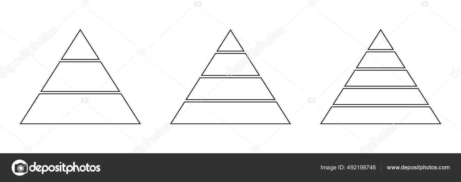 Ikona Čáry Pyramid Nastavena Pro Infografiku Trojúhelníky Úrovní ...