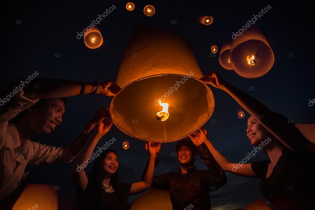 Thai people floating lamp Stock Photo by ©anekoho 53030431