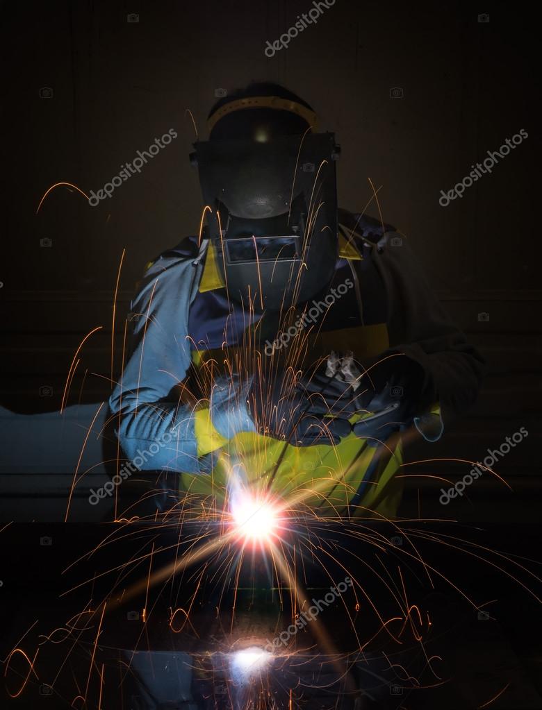 Worker work hard with welding process — Stock Photo © anekoho #55462009