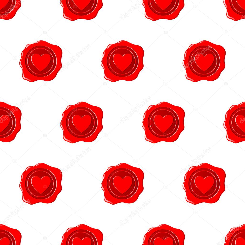 Sello de cera patr n sin costura. Una hermosa representaci n de un coraz n grabado en cera para ...