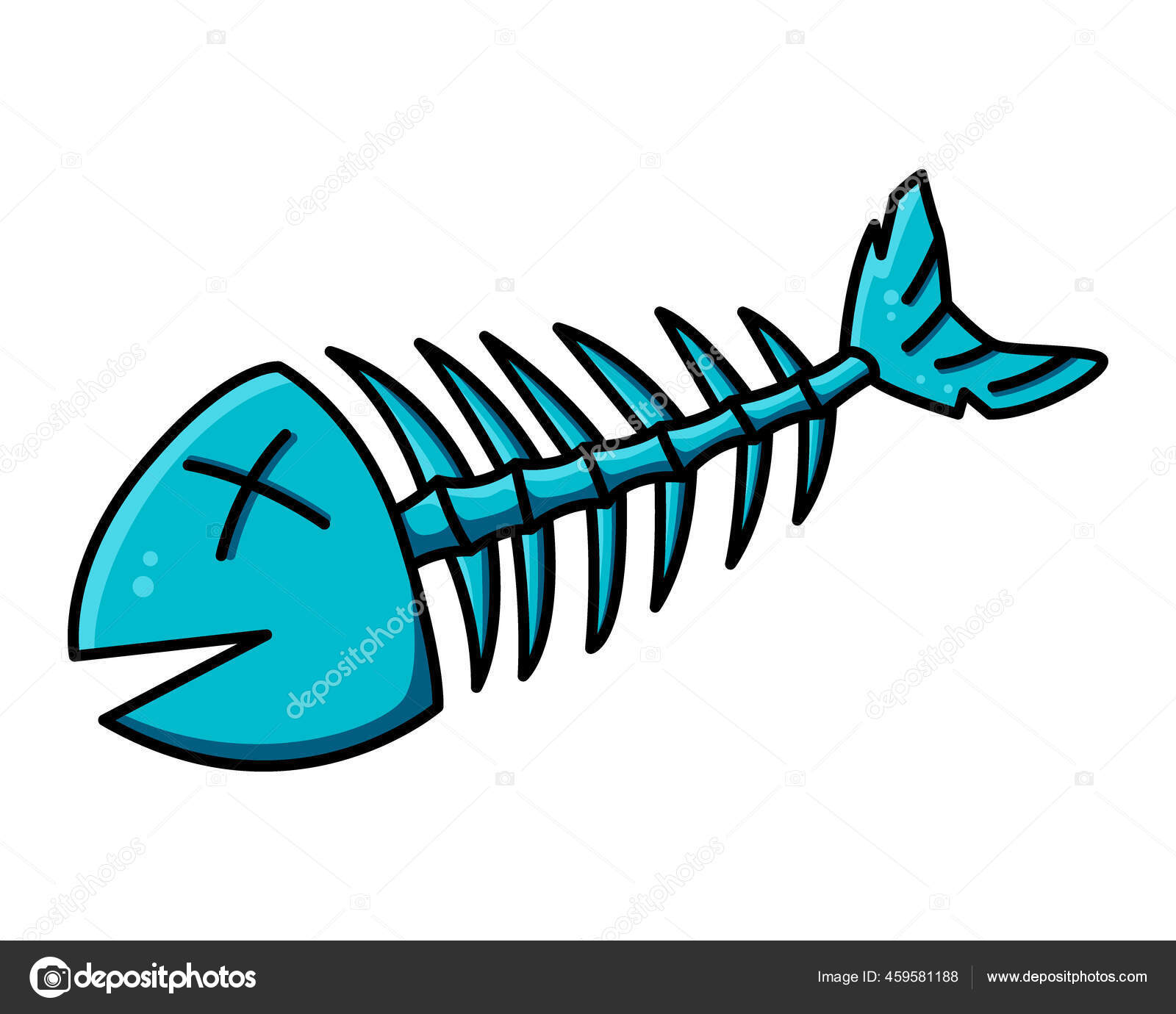 Dead Fish Skeleton Cartoon