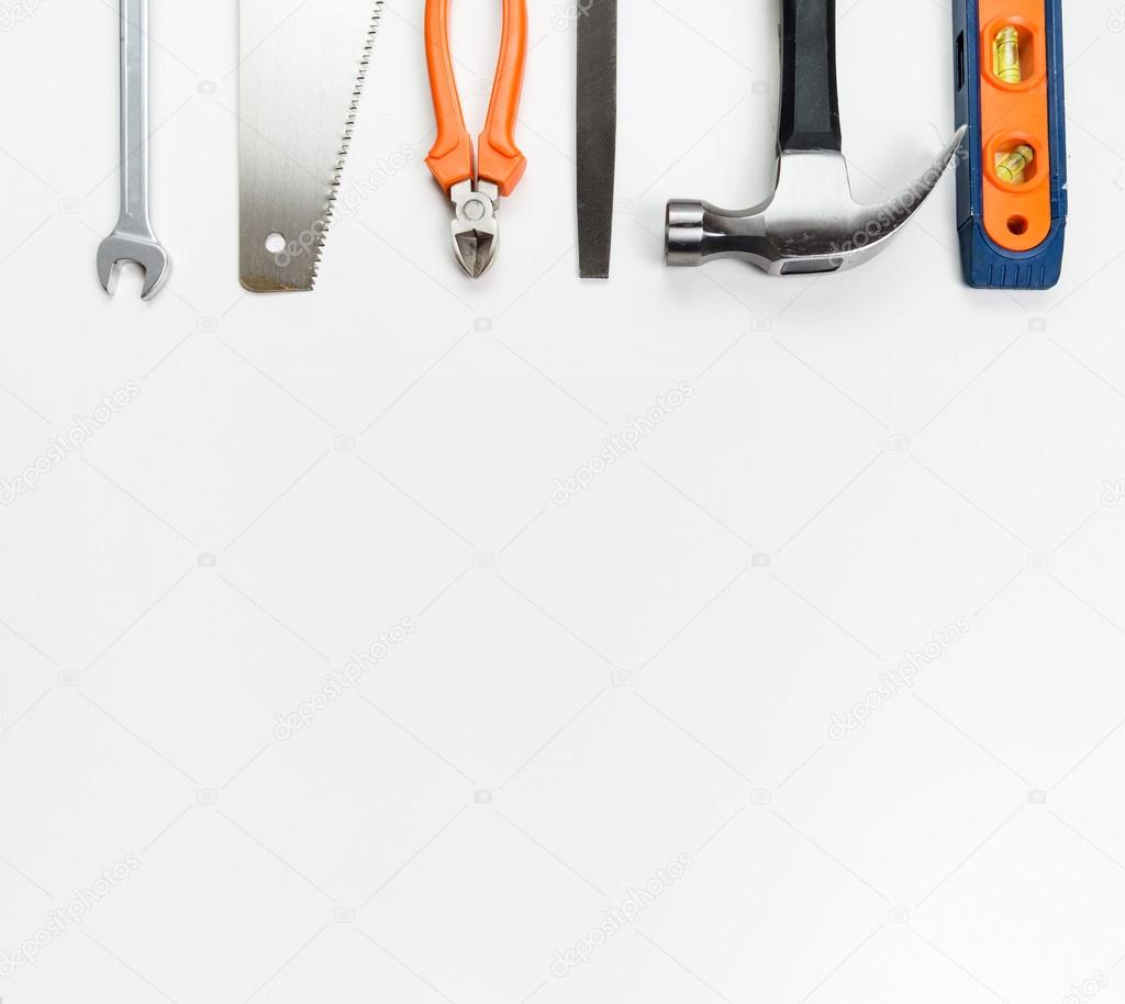 Tools over blank panel Stock Photo by ©minervastock 102021824