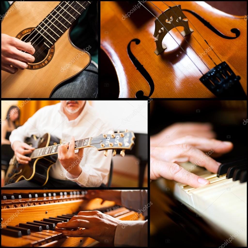Gente tocando instrumentos musicales: fotografía de stock ...