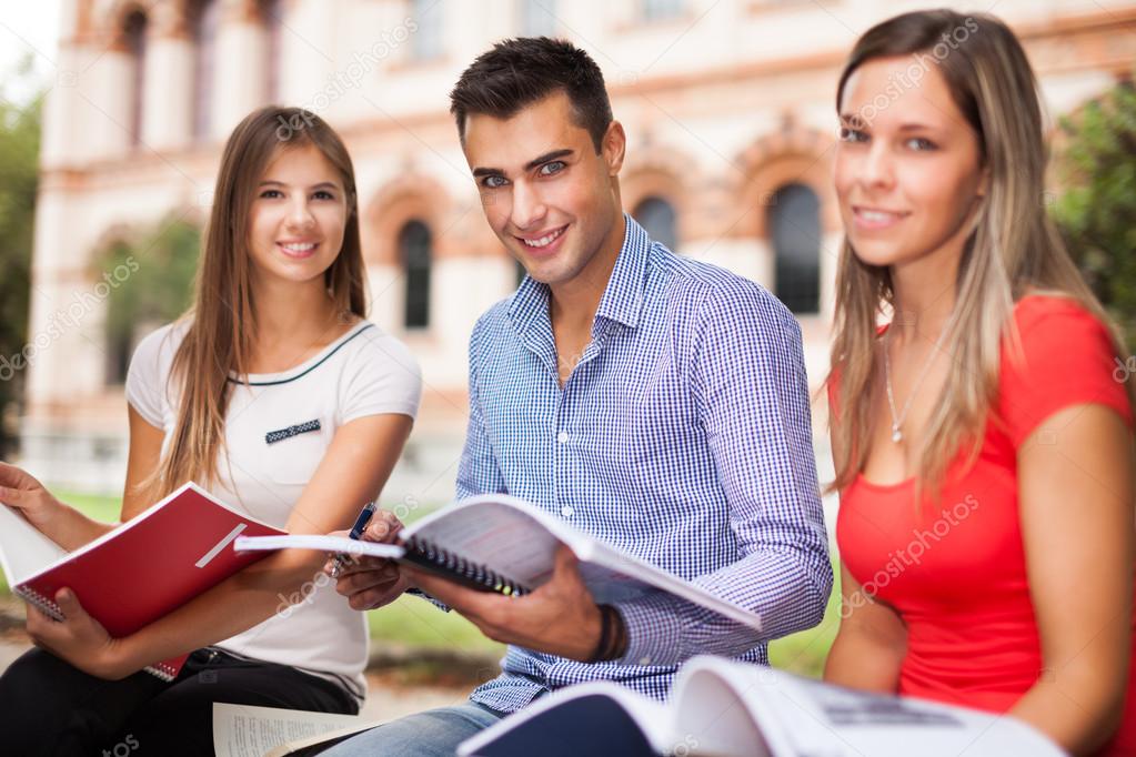 Students studying in park — Stock Photo © minervastock #54326067
