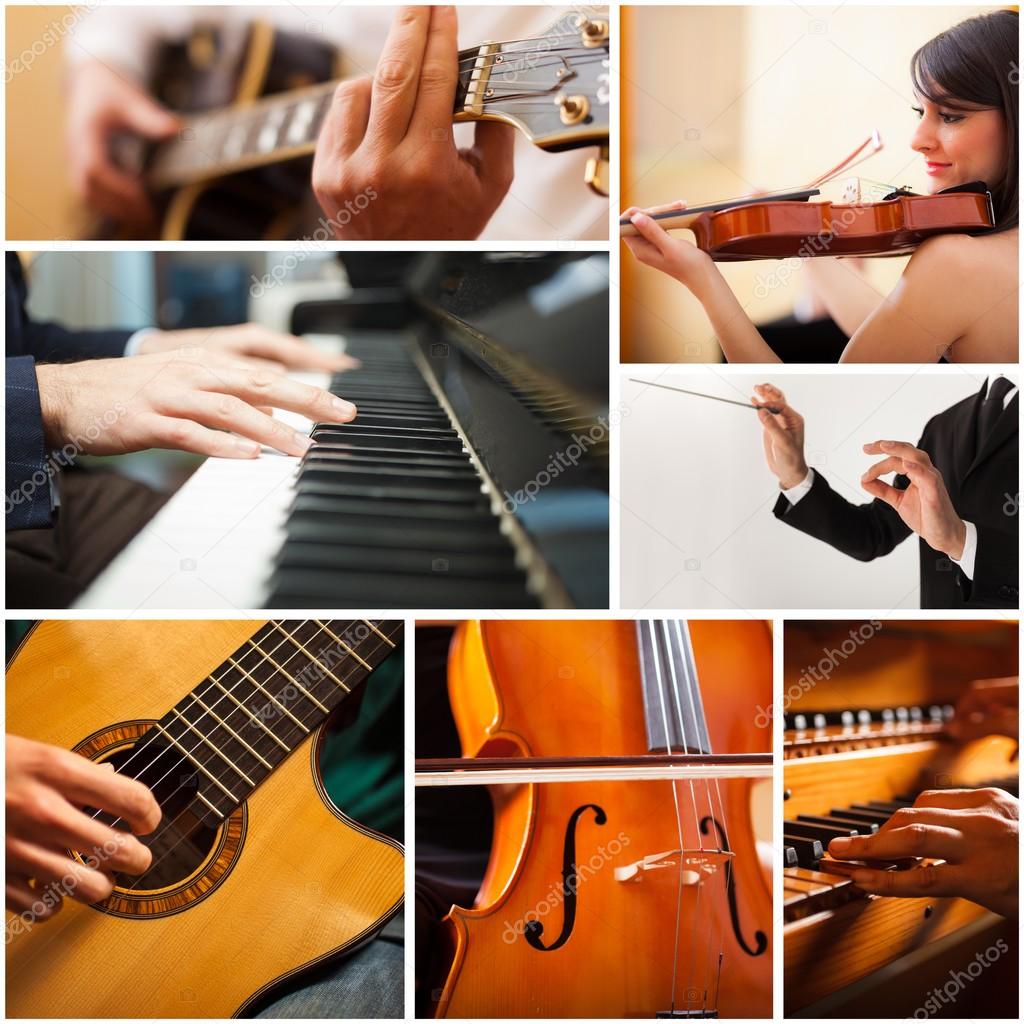 Gente tocando instrumentos musicales: fotografía de stock ...