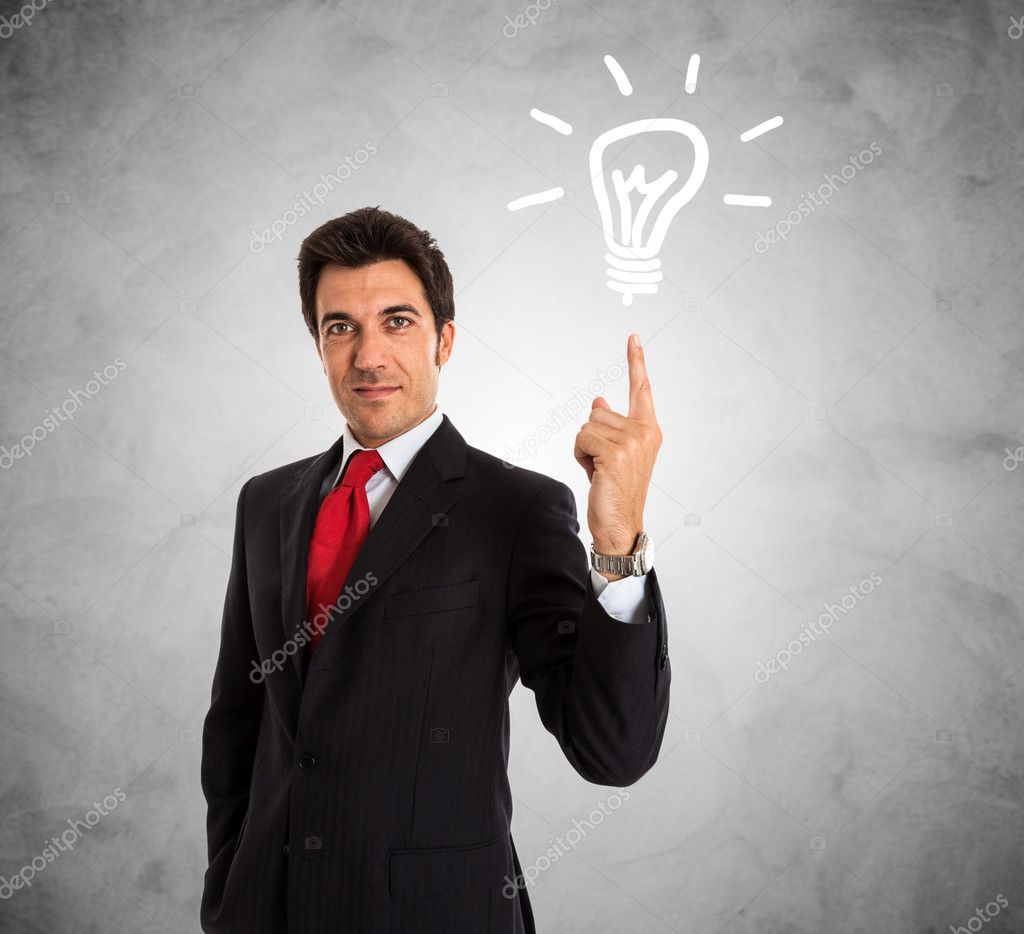 Man having a good idea — Stock Photo © minervastock #84966164