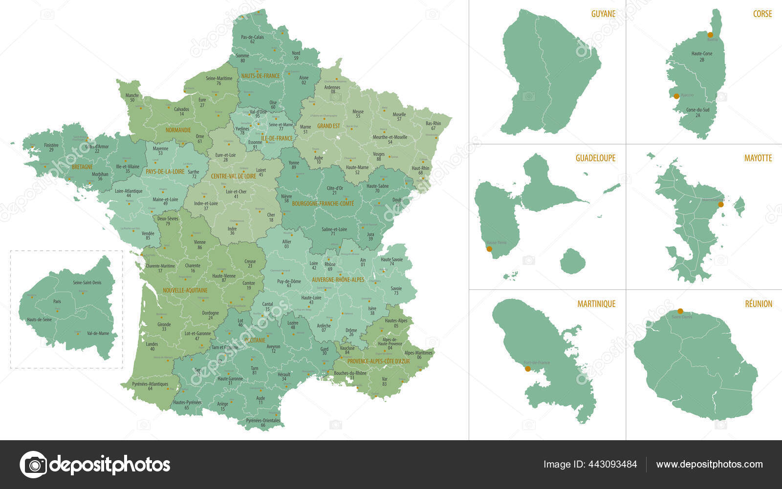 Carte Détaillée Métropole Des Territoires D'outre Mer France Avec ...